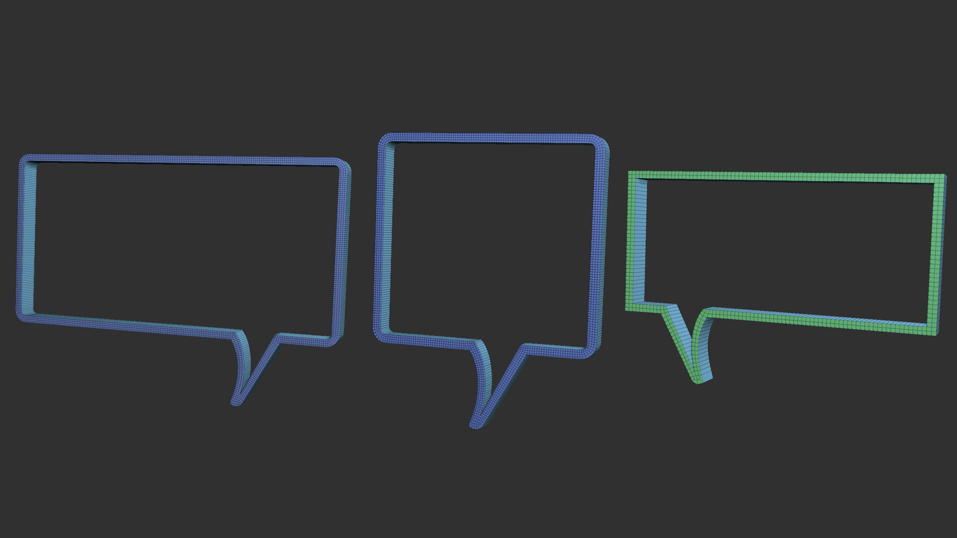 3D 18 Low poly Zbrush IMM brush set of comic dialogue boxes 3D model ...