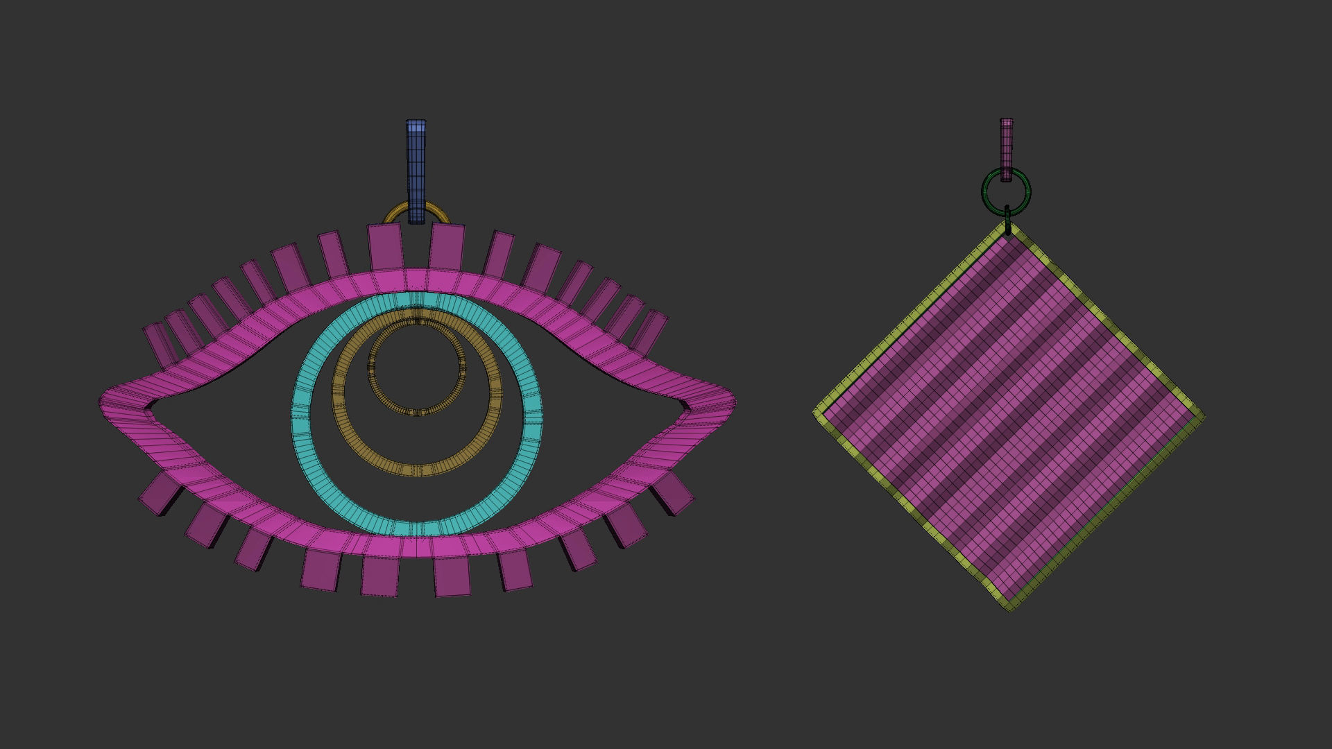 70 Low poly jewelry pendant shapes and forms IMM brush set 3D model ...