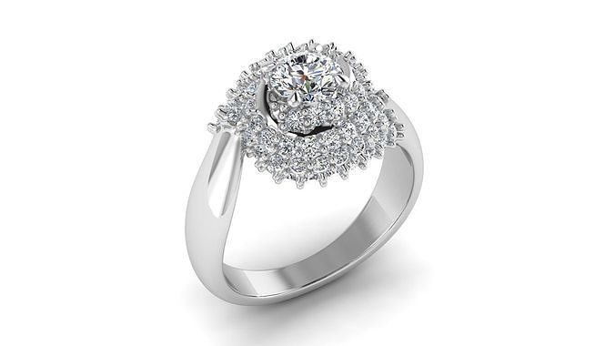 Curly Diamond Ring 3D model 3D printable | CGTrader