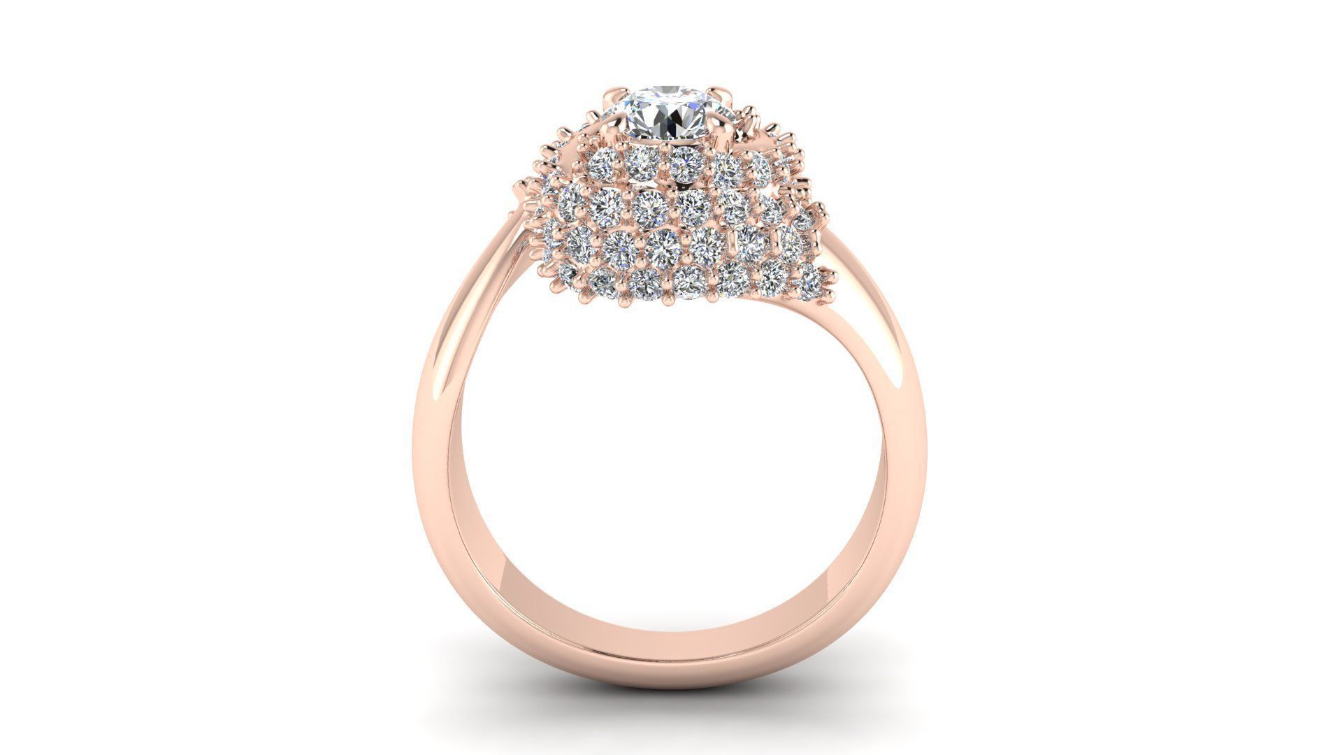 Curly Diamond Ring 3D model 3D printable | CGTrader