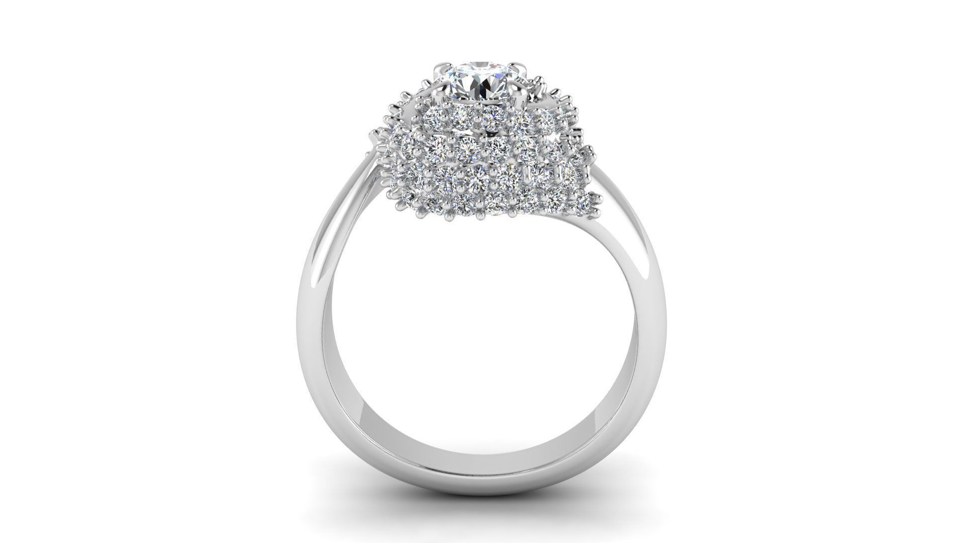 Curly Diamond Ring 3D model 3D printable | CGTrader