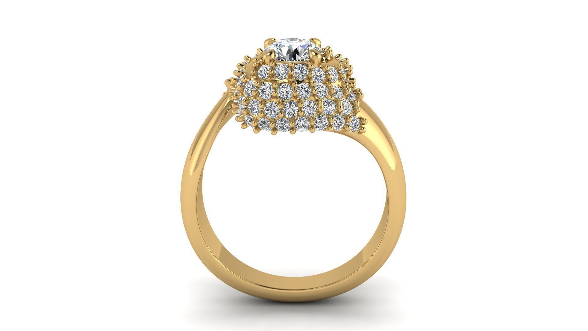 Curly Diamond Ring 3D model 3D printable | CGTrader