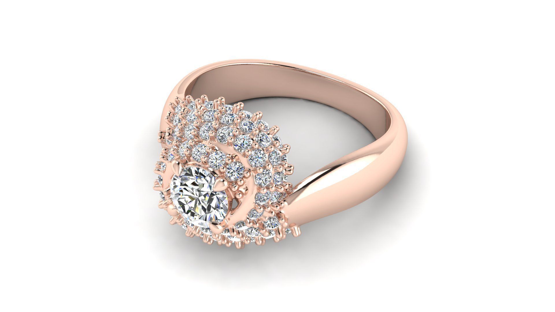 Curly Diamond Ring 3D model 3D printable | CGTrader