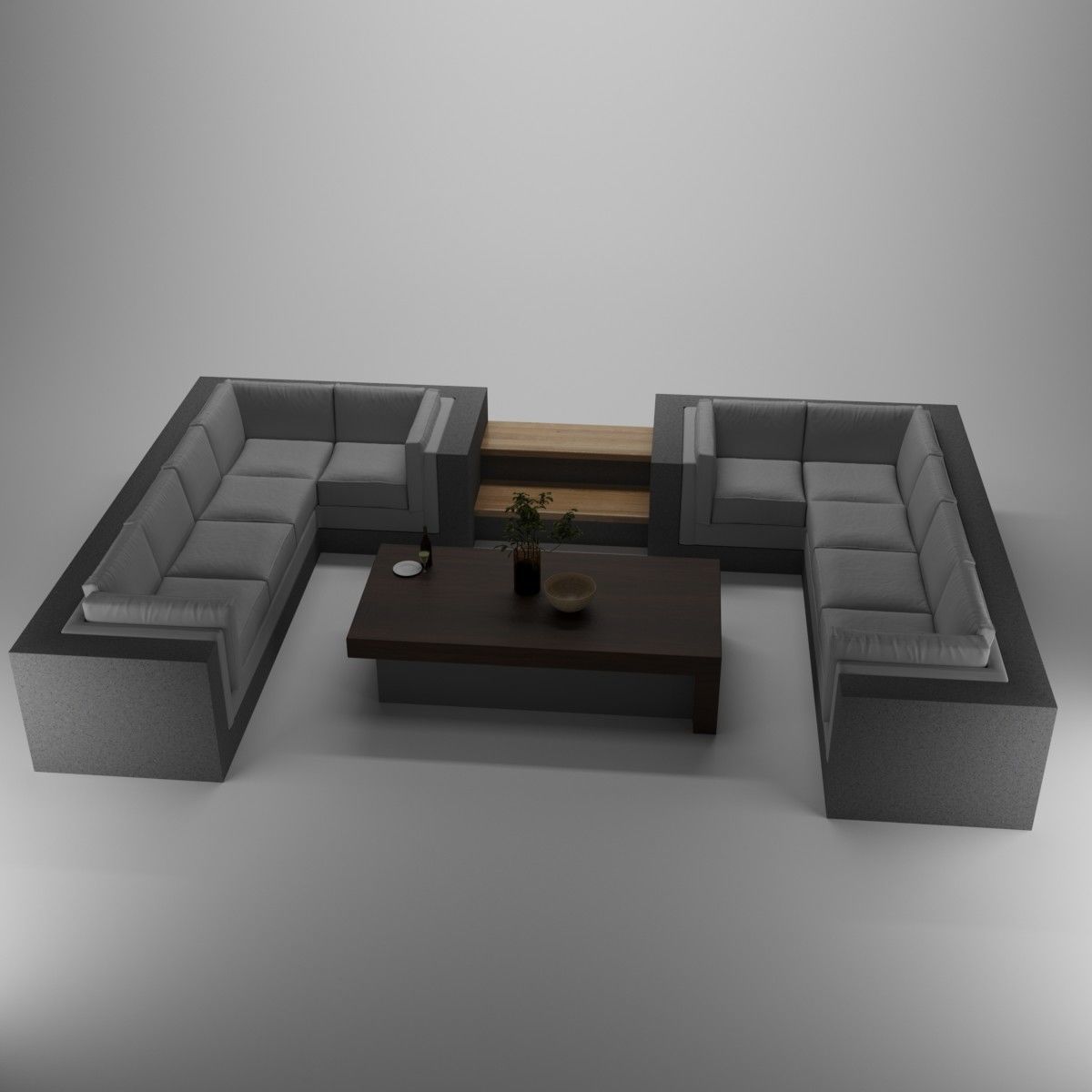 sunken livingroom 3D model | CGTrader