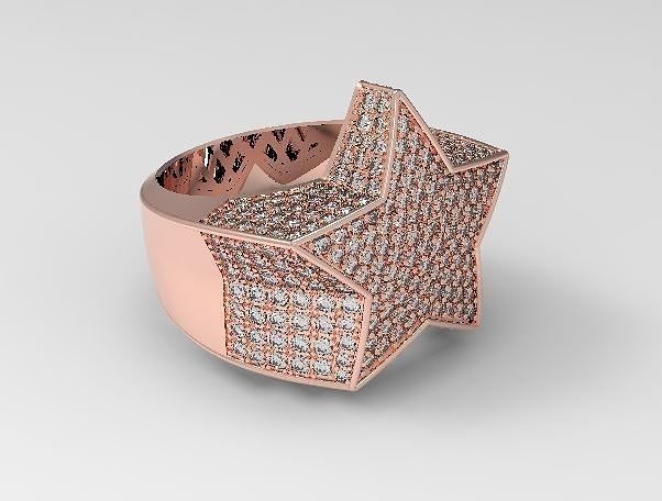 Star diamond ring v2 3D model 3D printable | CGTrader