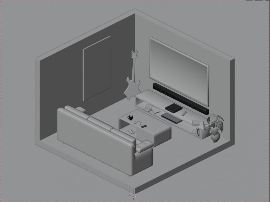 3D model room without color VR / AR / low-poly | CGTrader