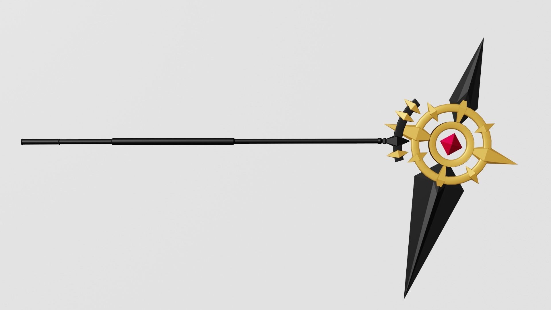 Scythe sword with star in middle free VR / AR / low-poly 3D model ...