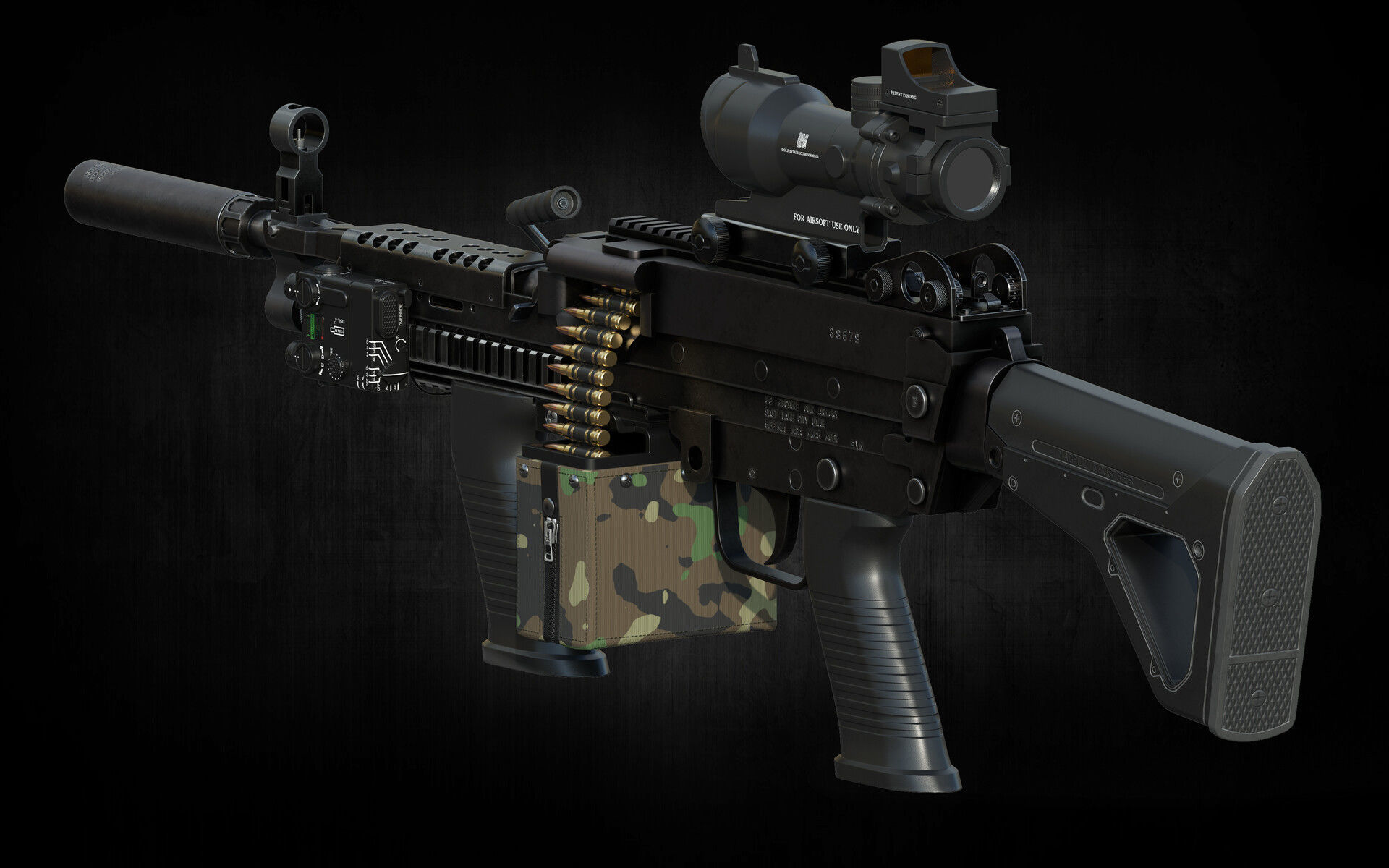 3D model Armory 300 Blackout SAW K low poly game ready model VR / AR ...