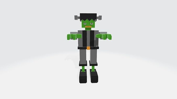 Cube Frankenstein for free free VR / AR / low-poly 3D model animated ...