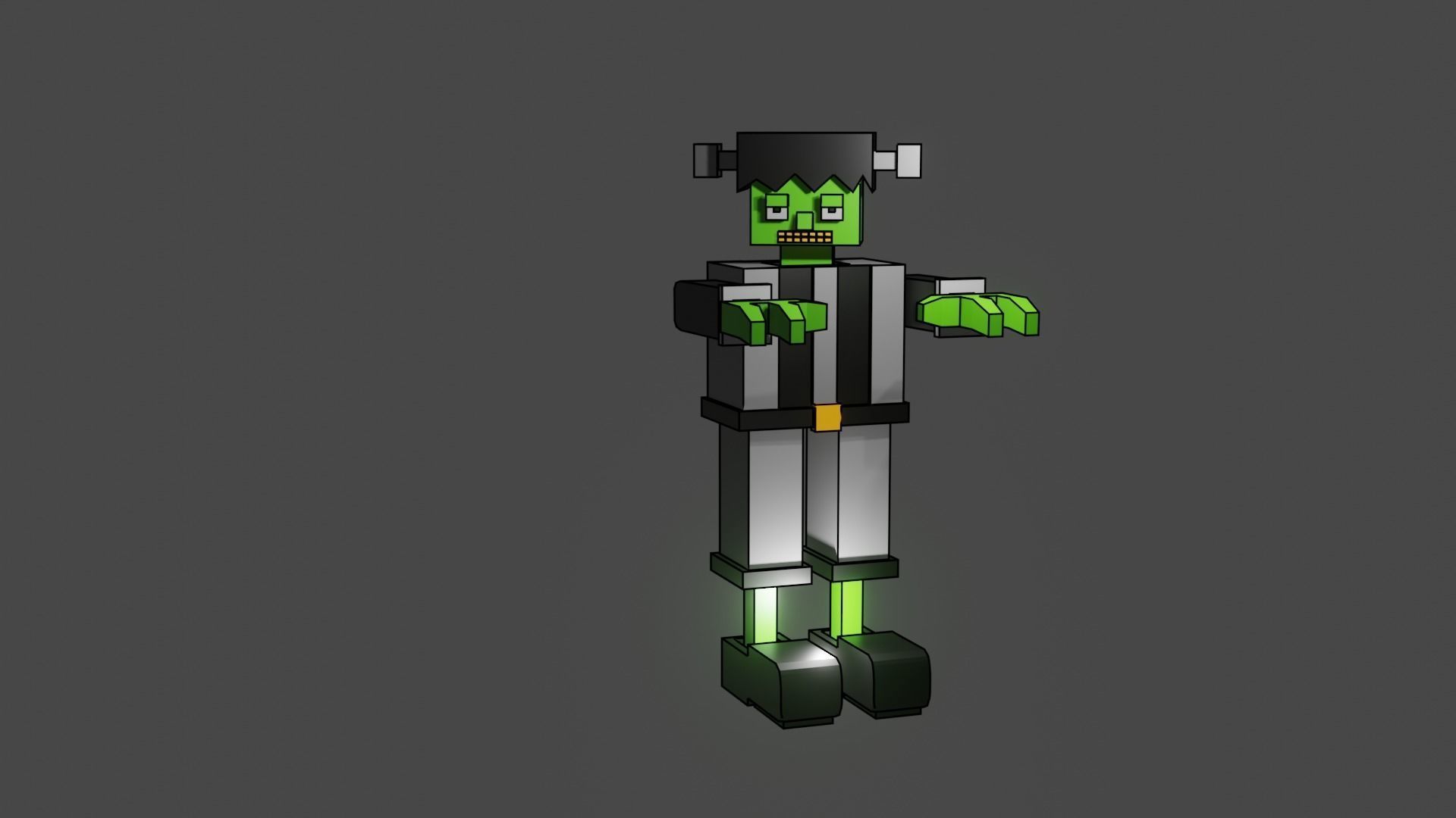 Cube Frankenstein for free free VR / AR / low-poly 3D model animated ...