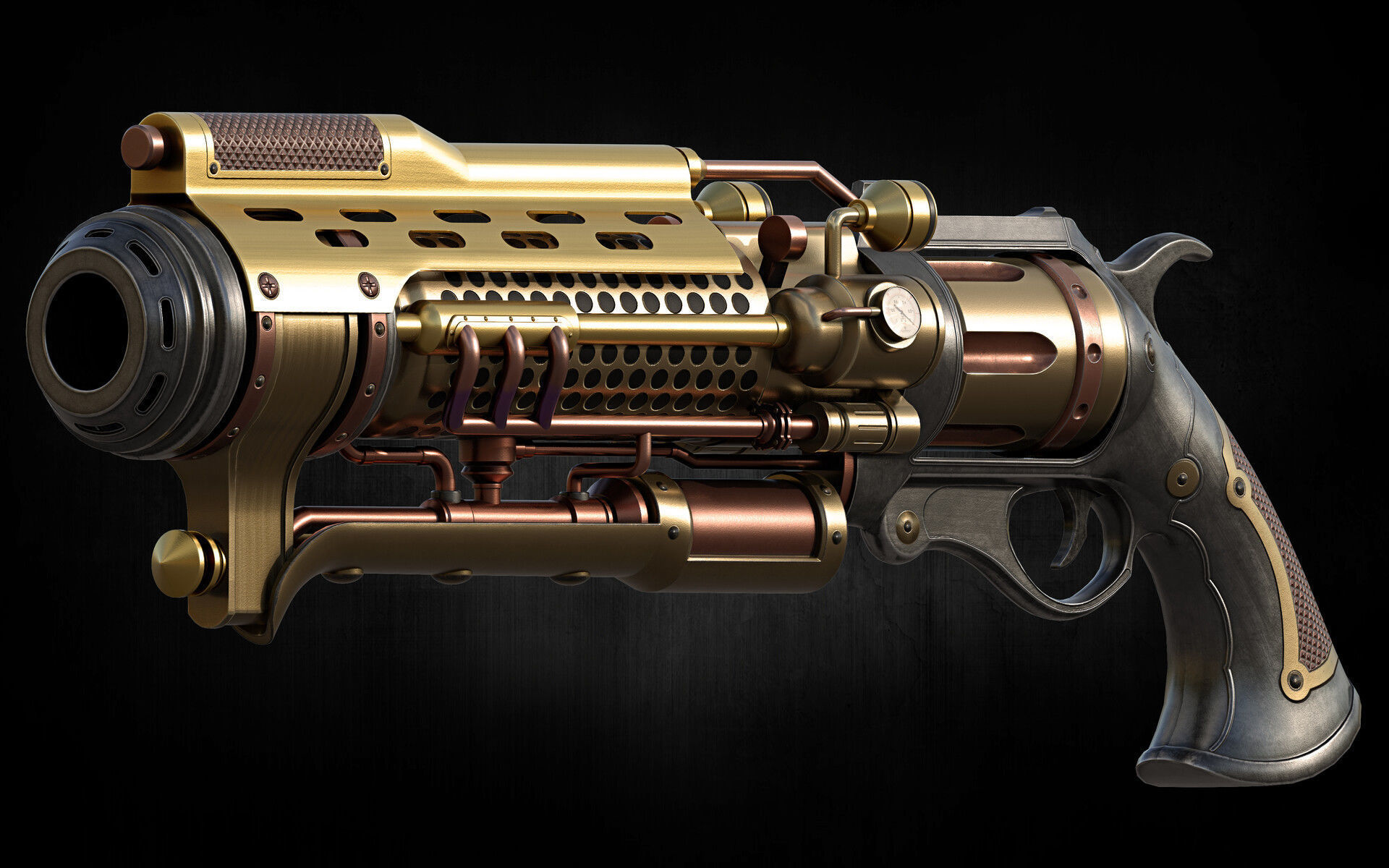 3D model Stylized Sergey zimmer low poly Game ready gun VR / AR / low ...