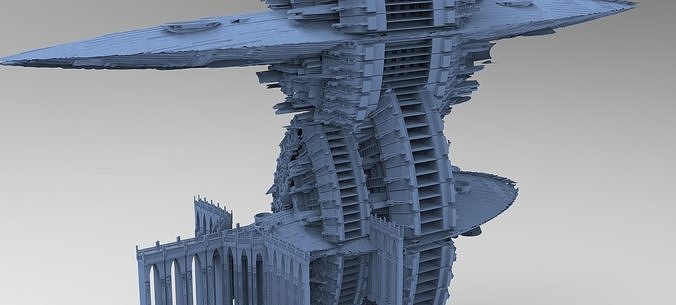 Art Deco Sci-Fi Temples 1 3D model | CGTrader