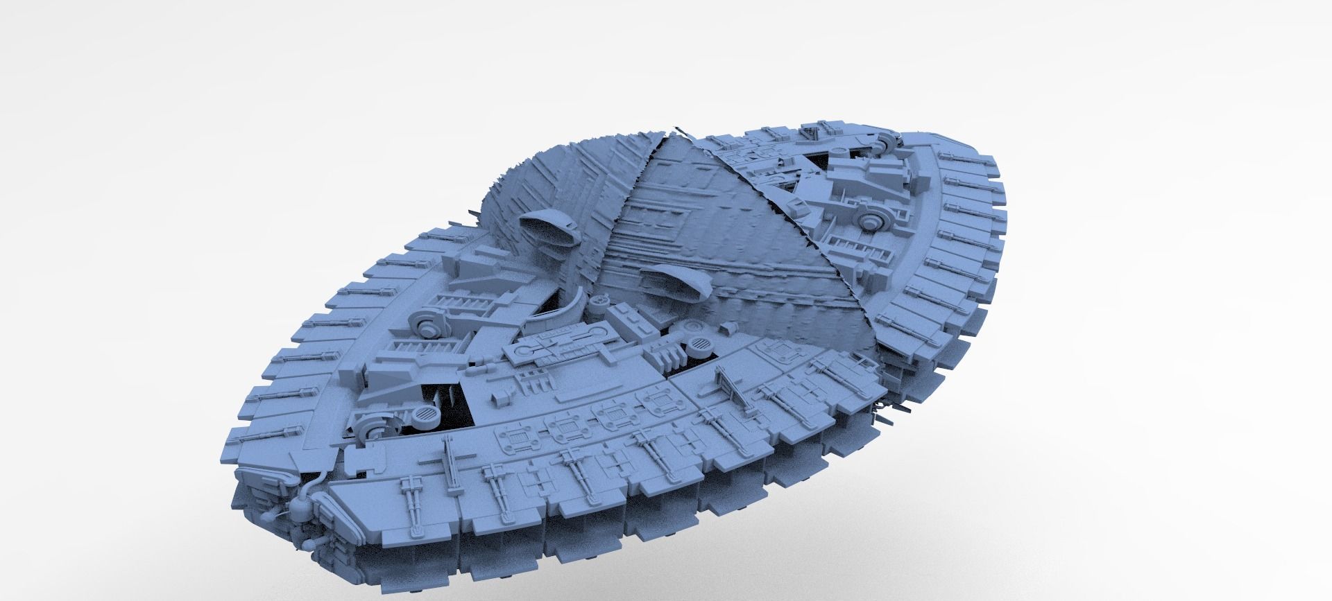 Art Deco Sci-Fi Disk Ship 6 3D model | CGTrader