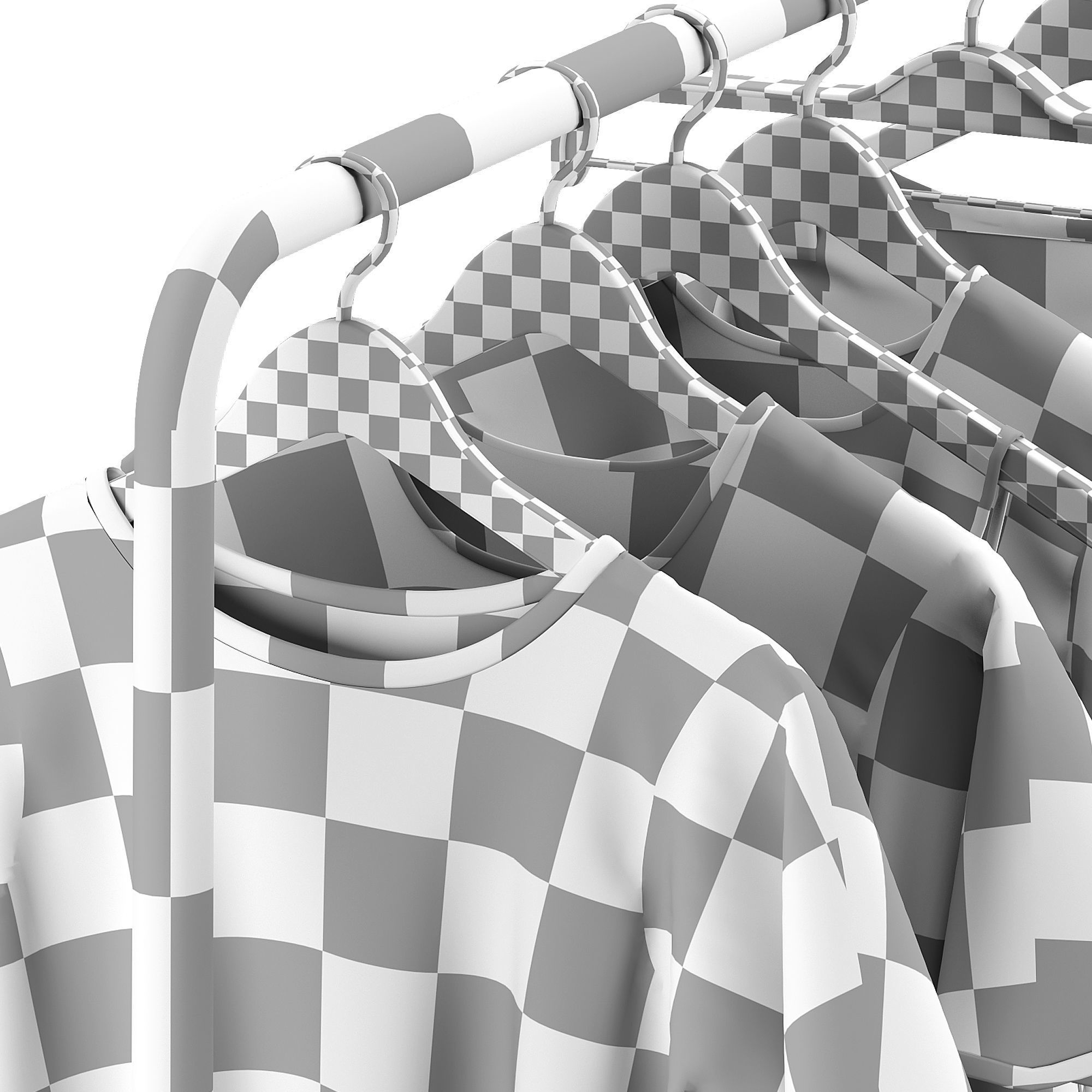 IKEA Turbo Clothes Rack with Clothes Set 3D model | CGTrader