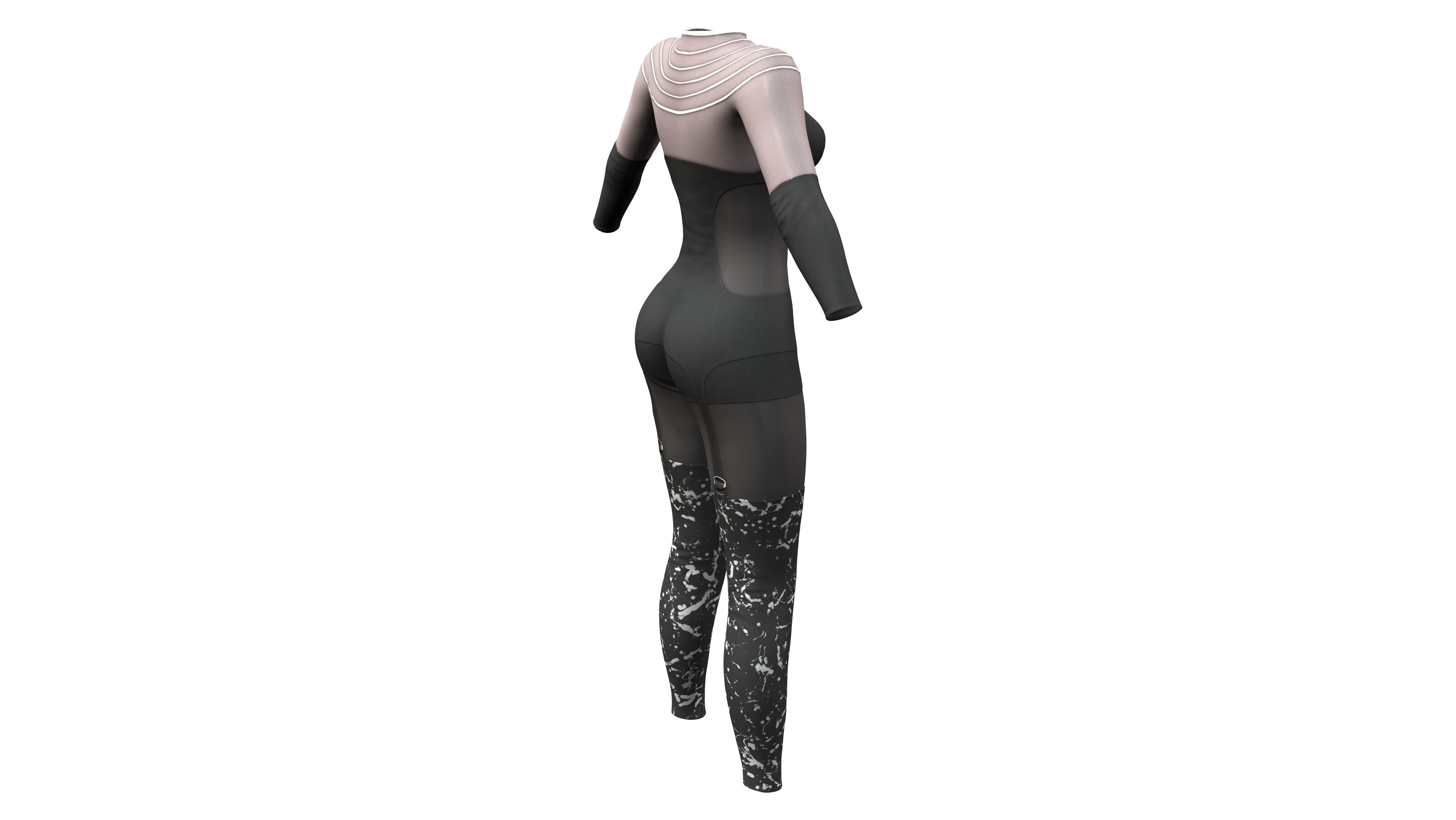3D model Futuristic Translucent Full Body Suit VR / AR / low-poly ...