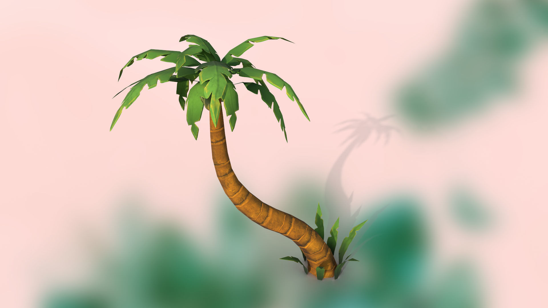 3D model Stylized palm tree PBR low-poly game ready VR / AR / low-poly ...