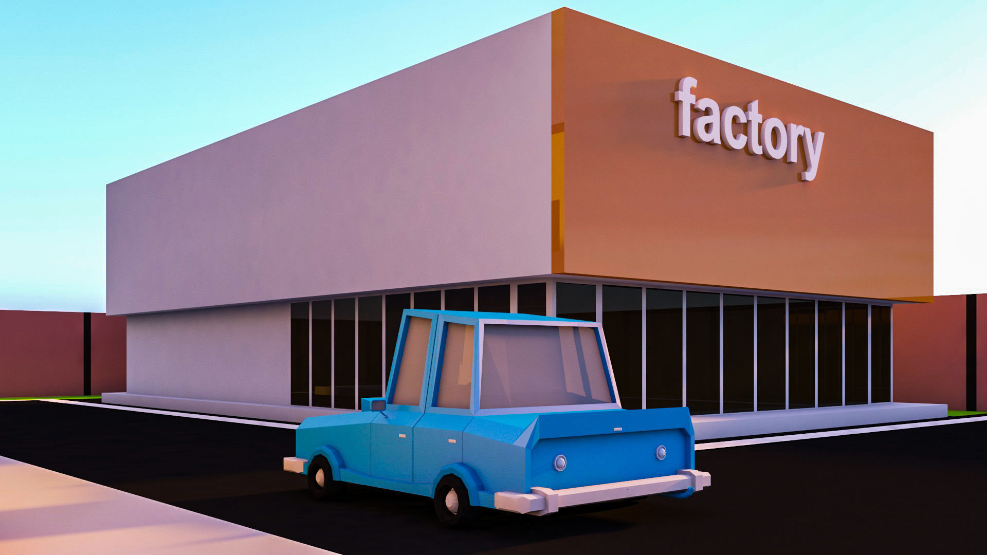 3D model Low Poly factory- Low Poly Assets Low-poly 3D model VR / AR ...