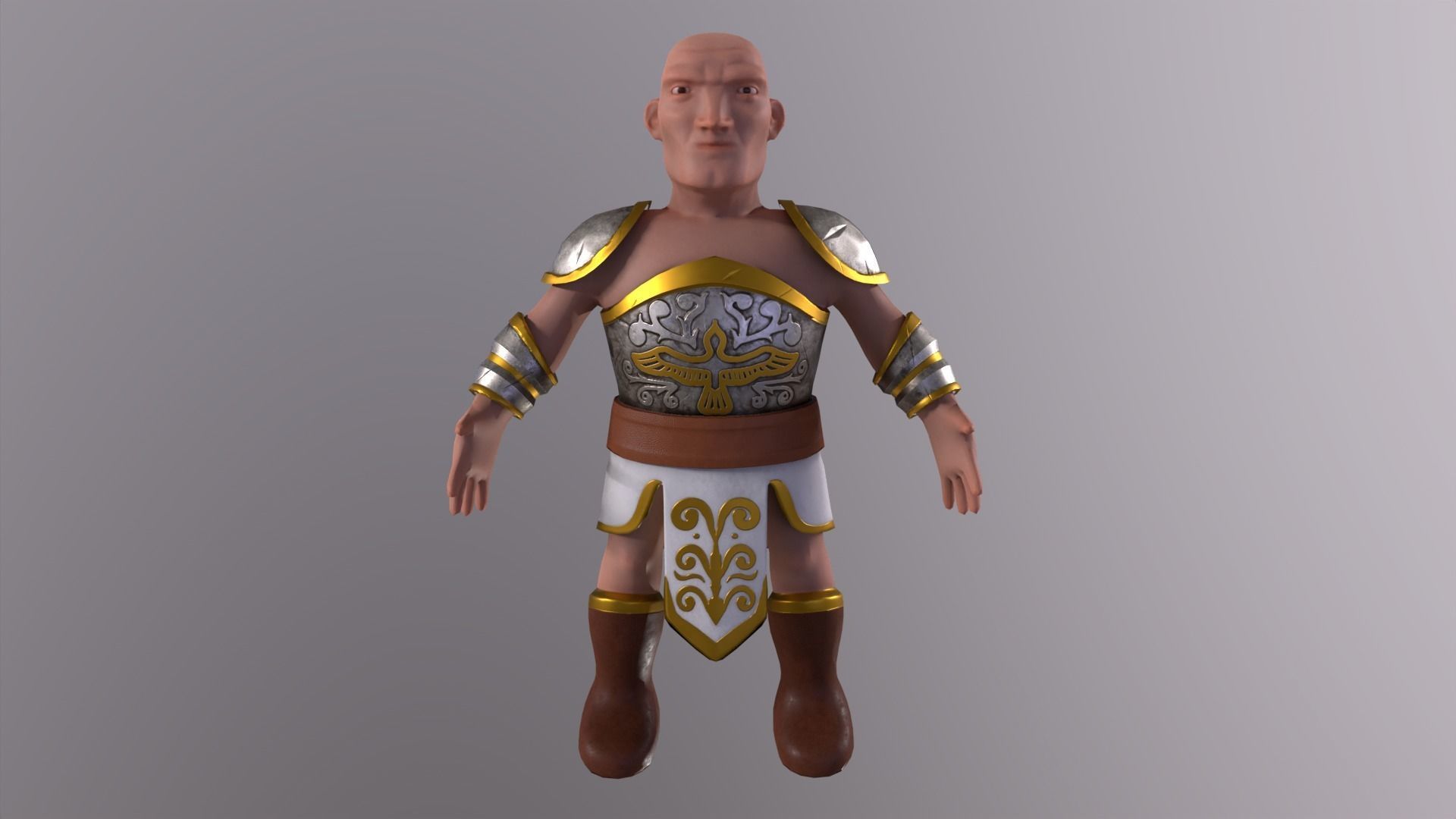 3D model Stylized Warrior with PBR material I Game Ready VR / AR / low ...