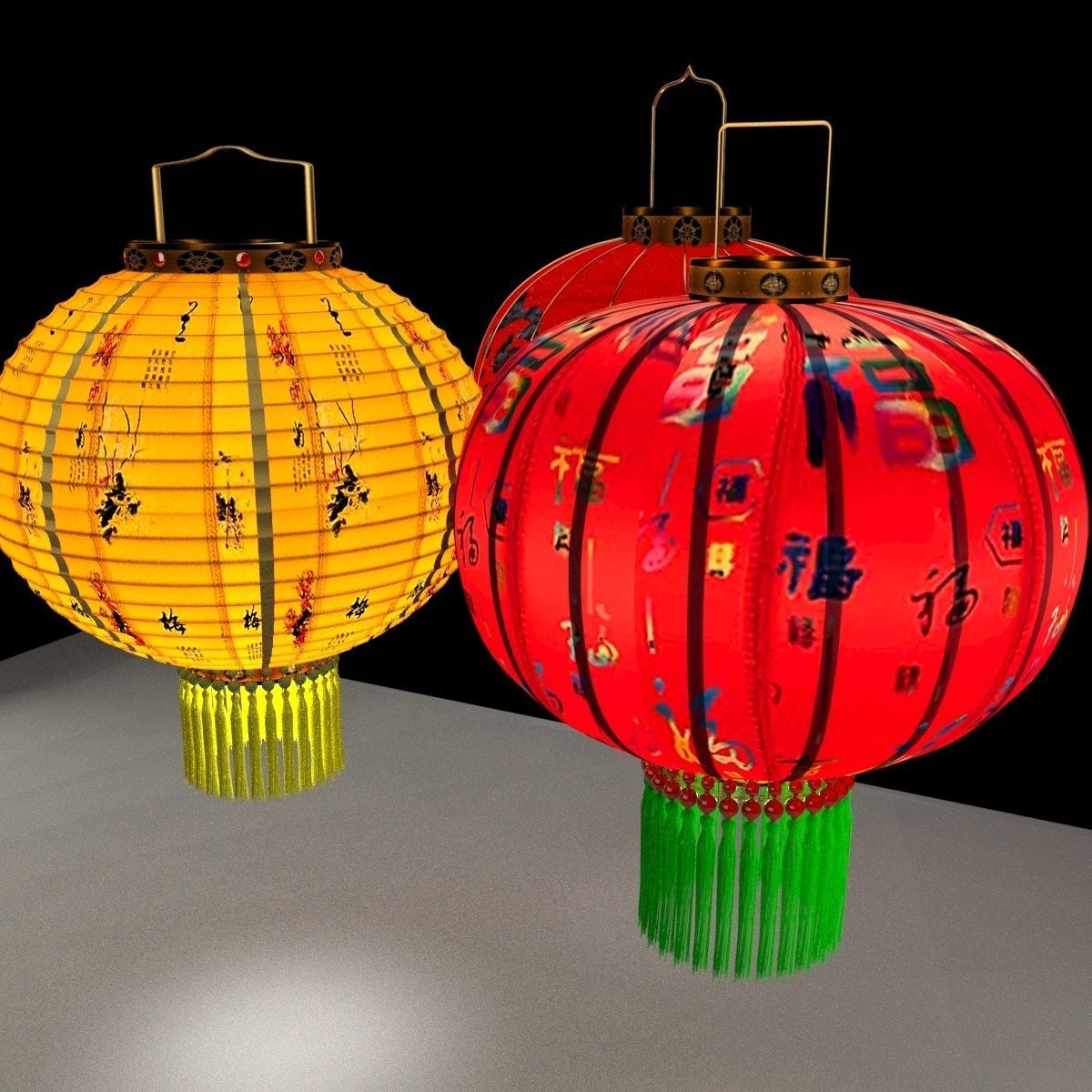 Chinese red lantern 3D model | CGTrader