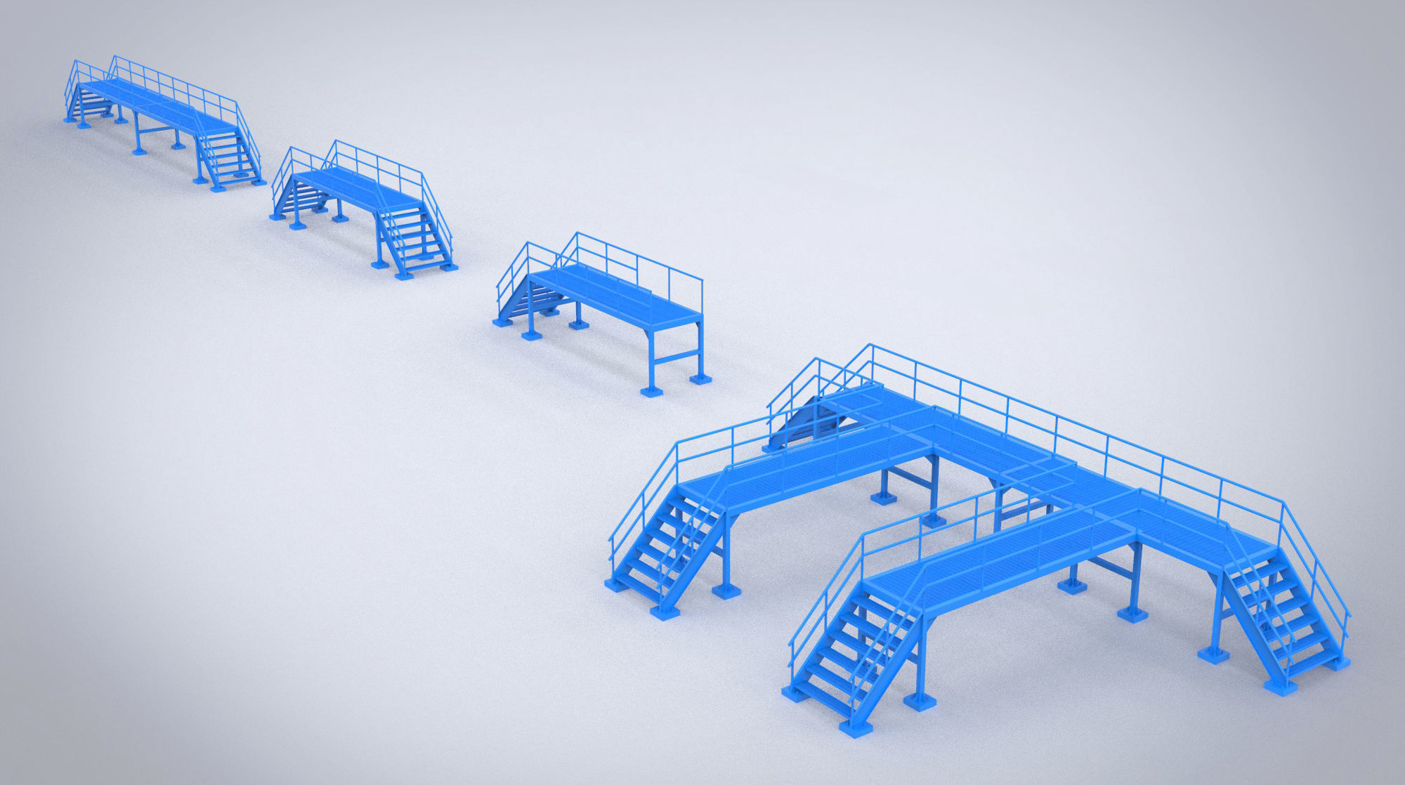 Modular industrial metal platforms 3D model | CGTrader