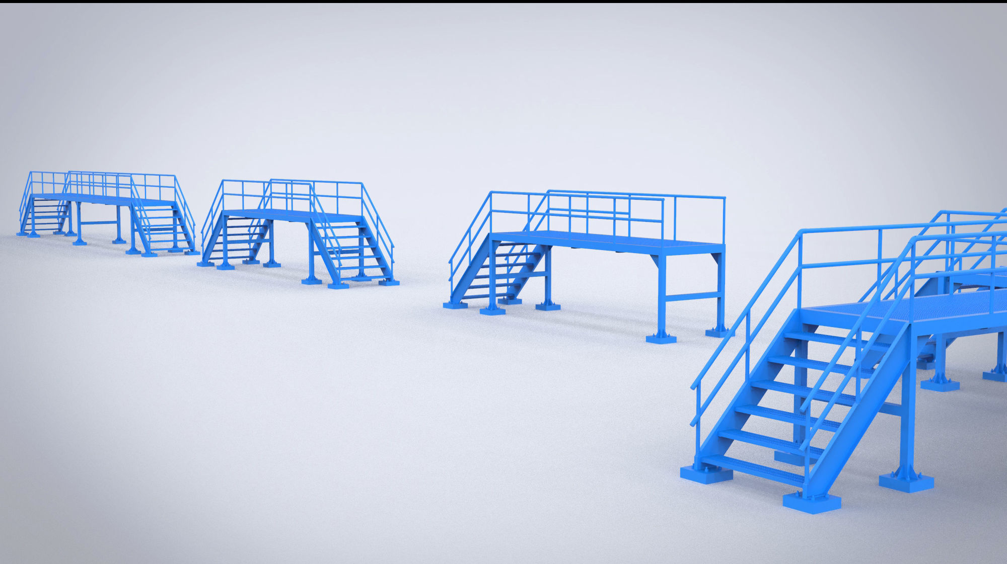 Modular industrial metal platforms 3D model | CGTrader