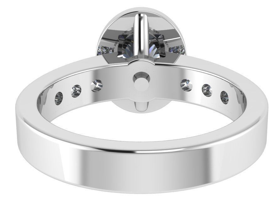 Oval Halo Shape Ring 0278 3D model 3D printable | CGTrader