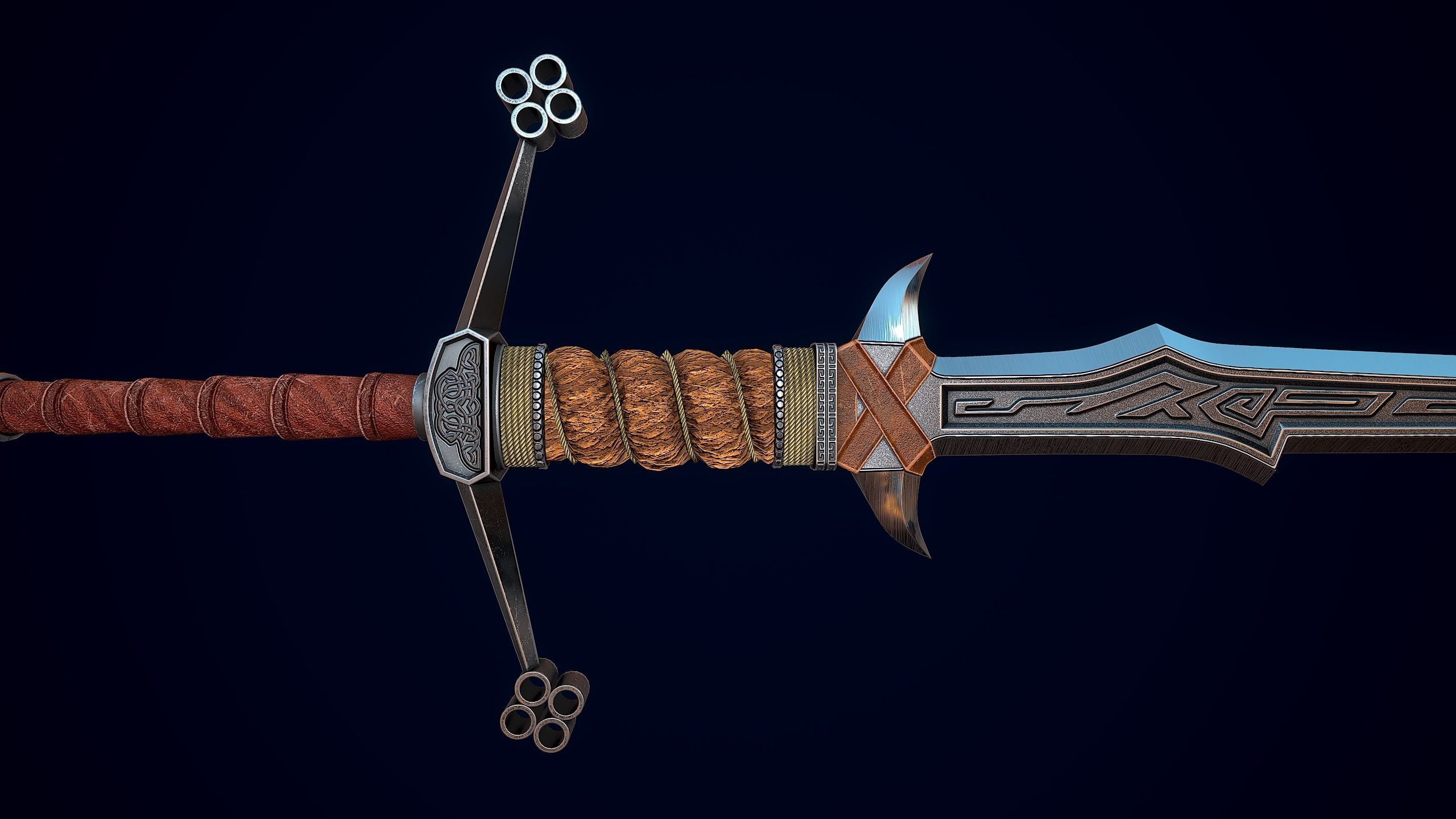 3D model Fantasy Nordic Sword VR / AR / low-poly | CGTrader