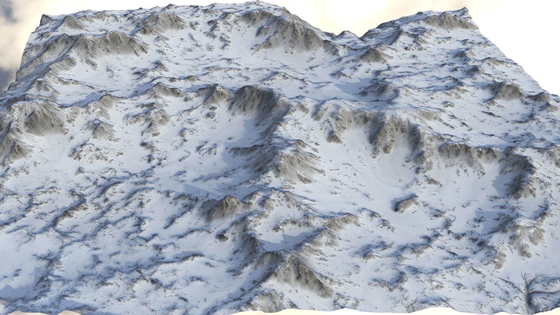 3D model Snow landscape 02 VR / AR / low-poly | CGTrader