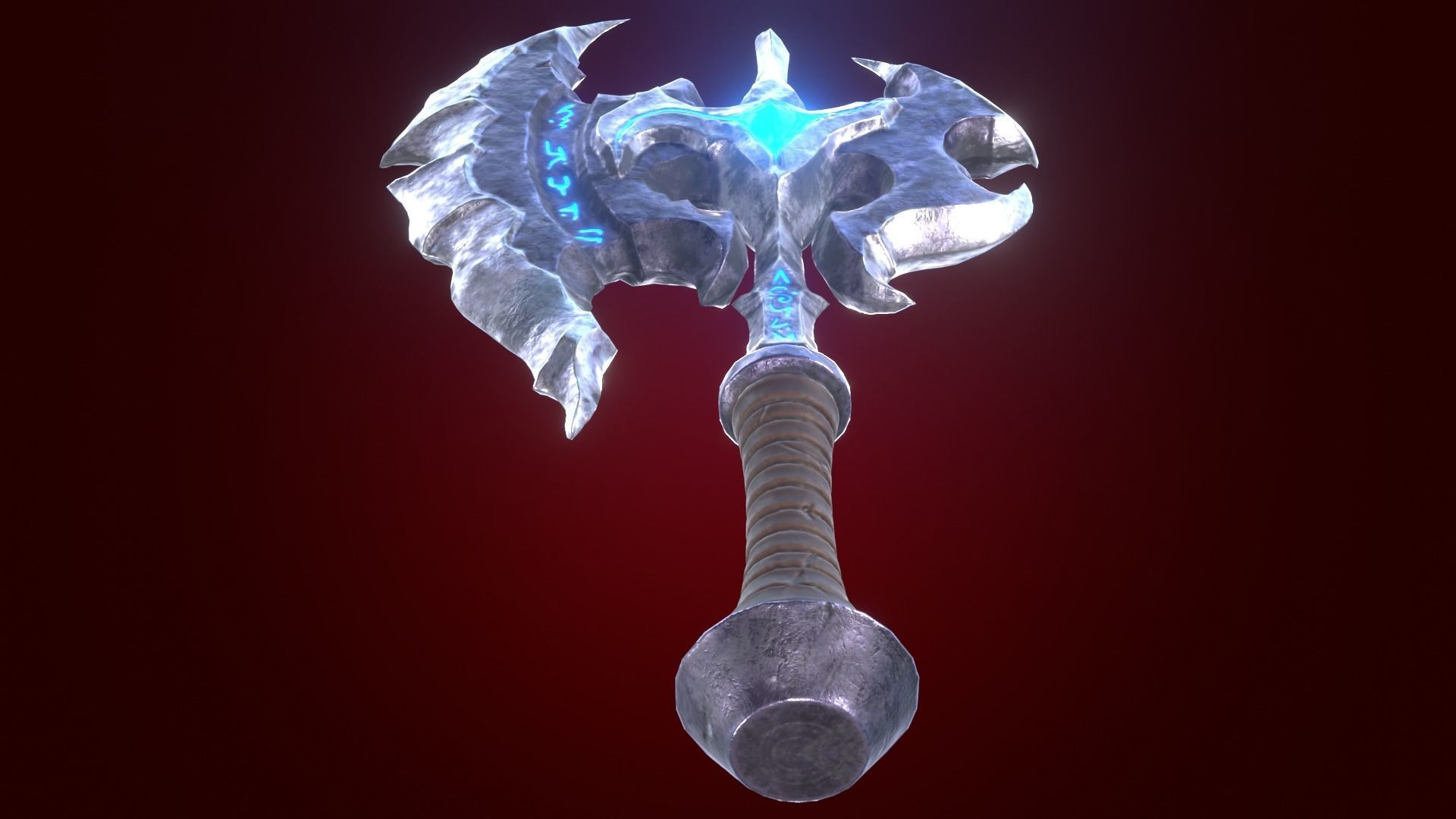 3D model Fantasy Stylized Axe Game Ready Melee Weapon VR / AR / low ...