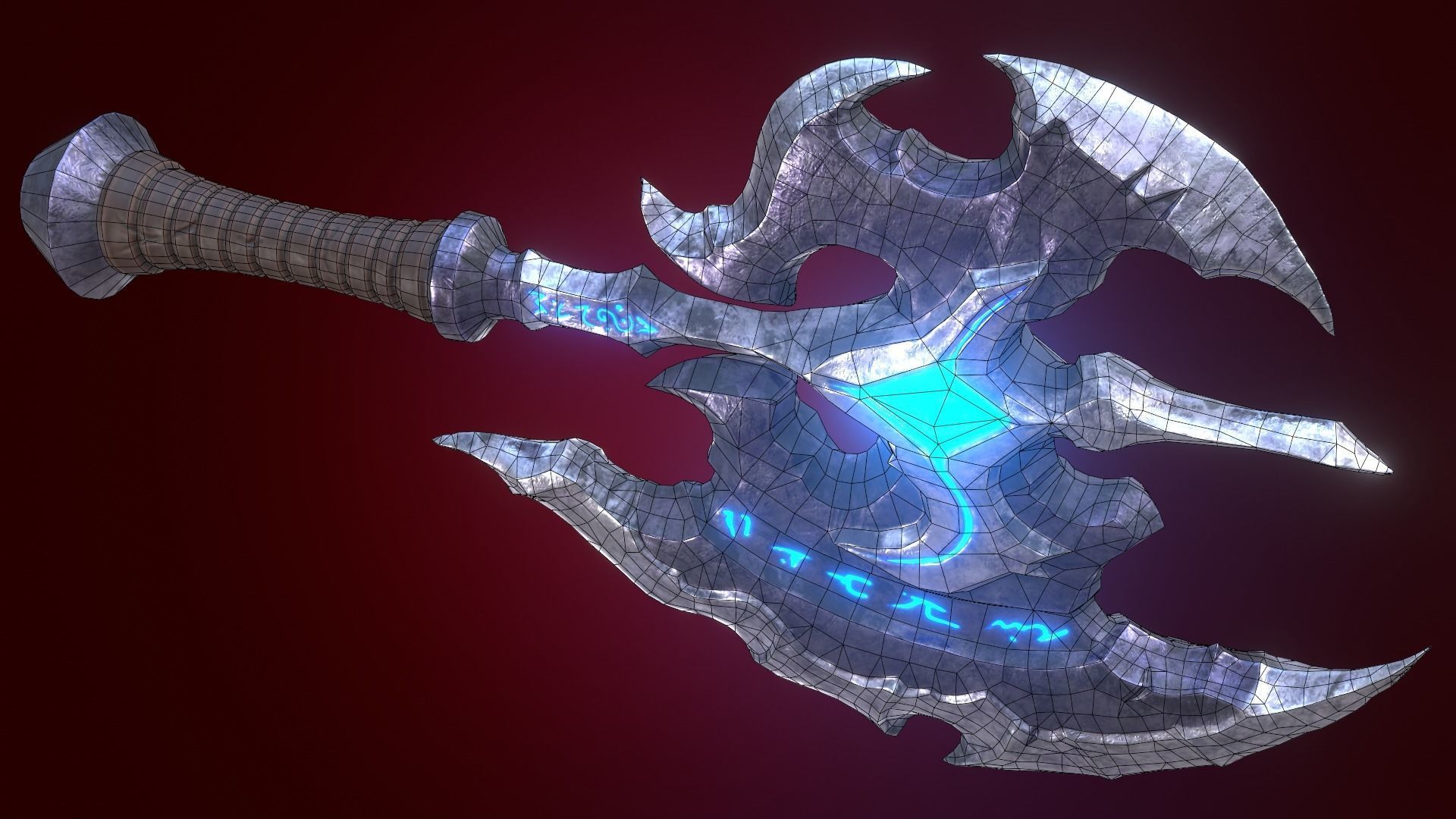 3D model Fantasy Stylized Axe Game Ready Melee Weapon VR / AR / low ...