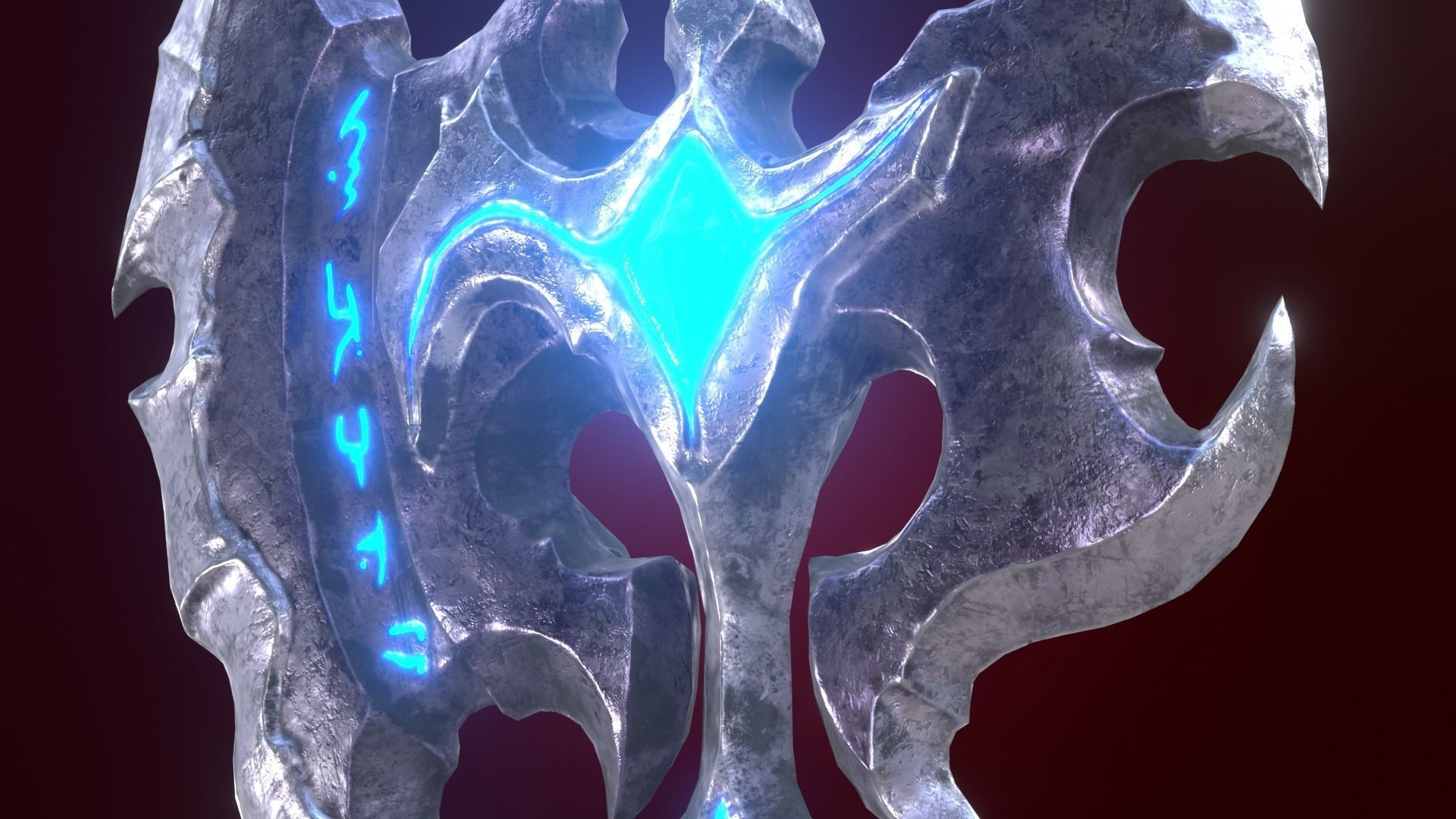 3D model Fantasy Stylized Axe Game Ready Melee Weapon VR / AR / low ...