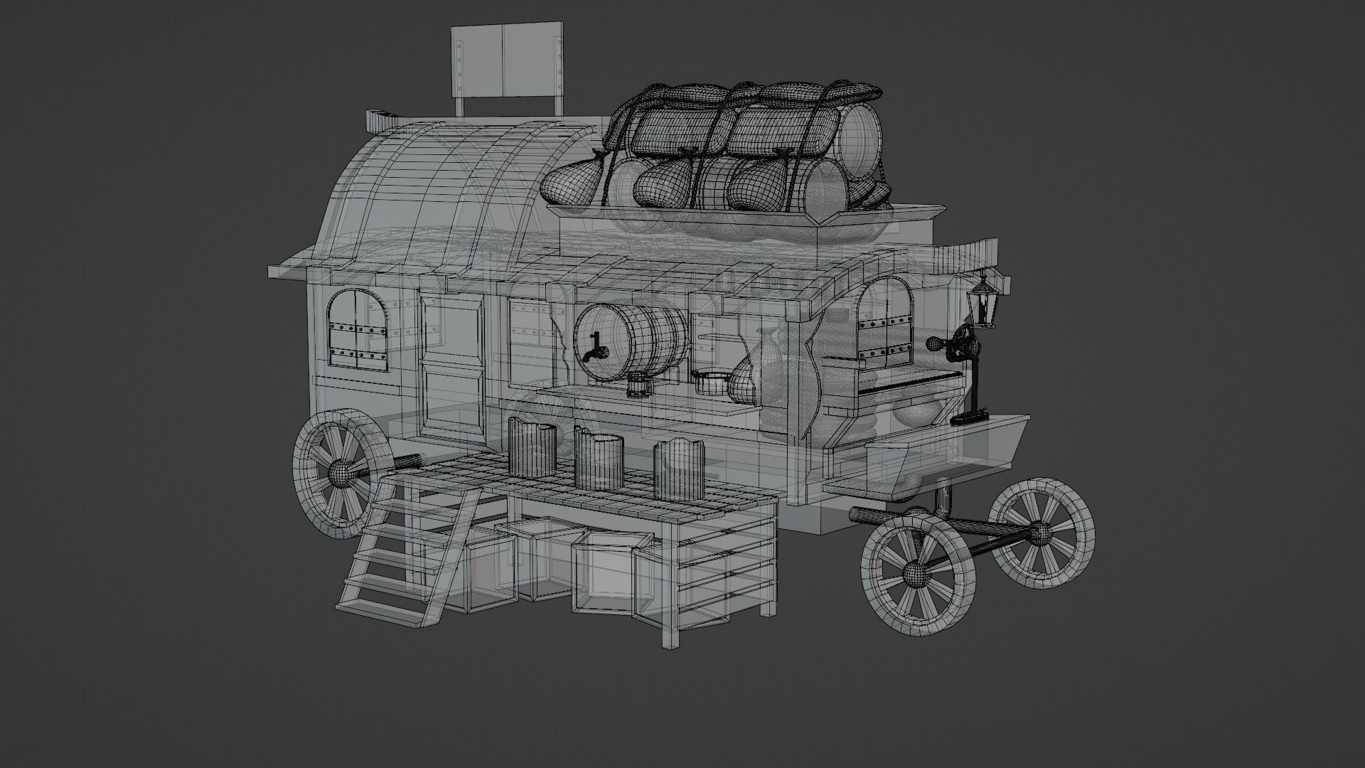 3D model Medieval Fantasy Wagon VR / AR / low-poly | CGTrader
