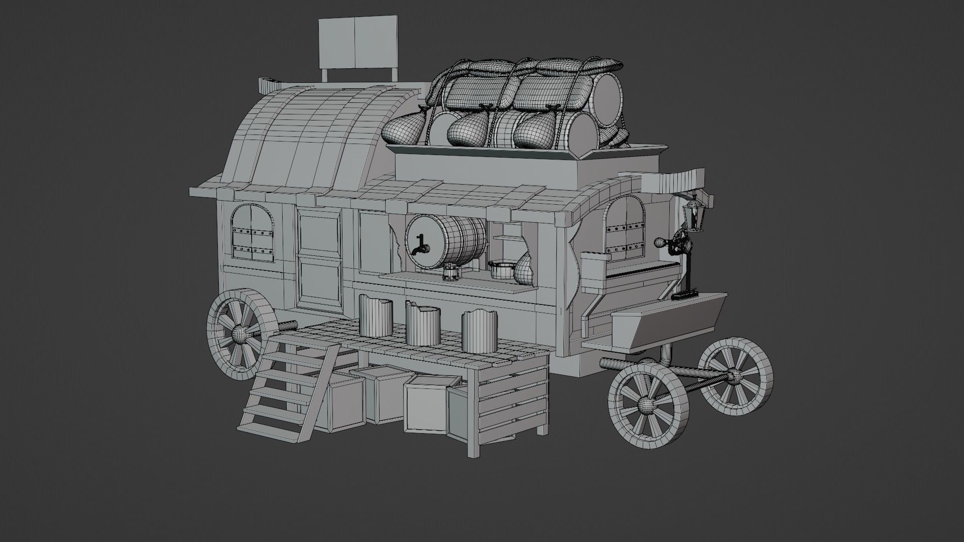 3D model Medieval Fantasy Wagon VR / AR / low-poly | CGTrader