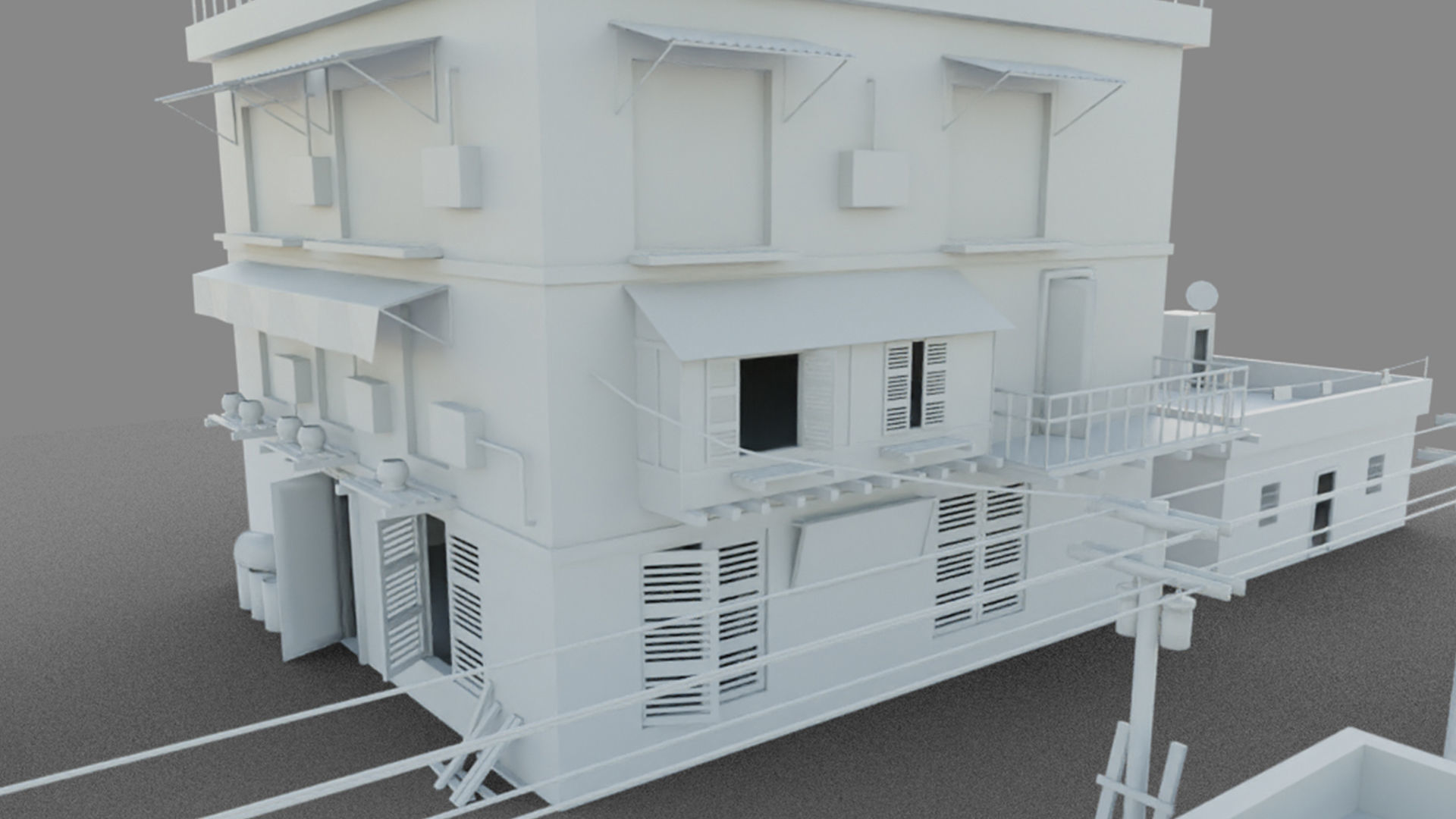 3D model Arab Building with Interior And Exterior VR / AR / low-poly ...