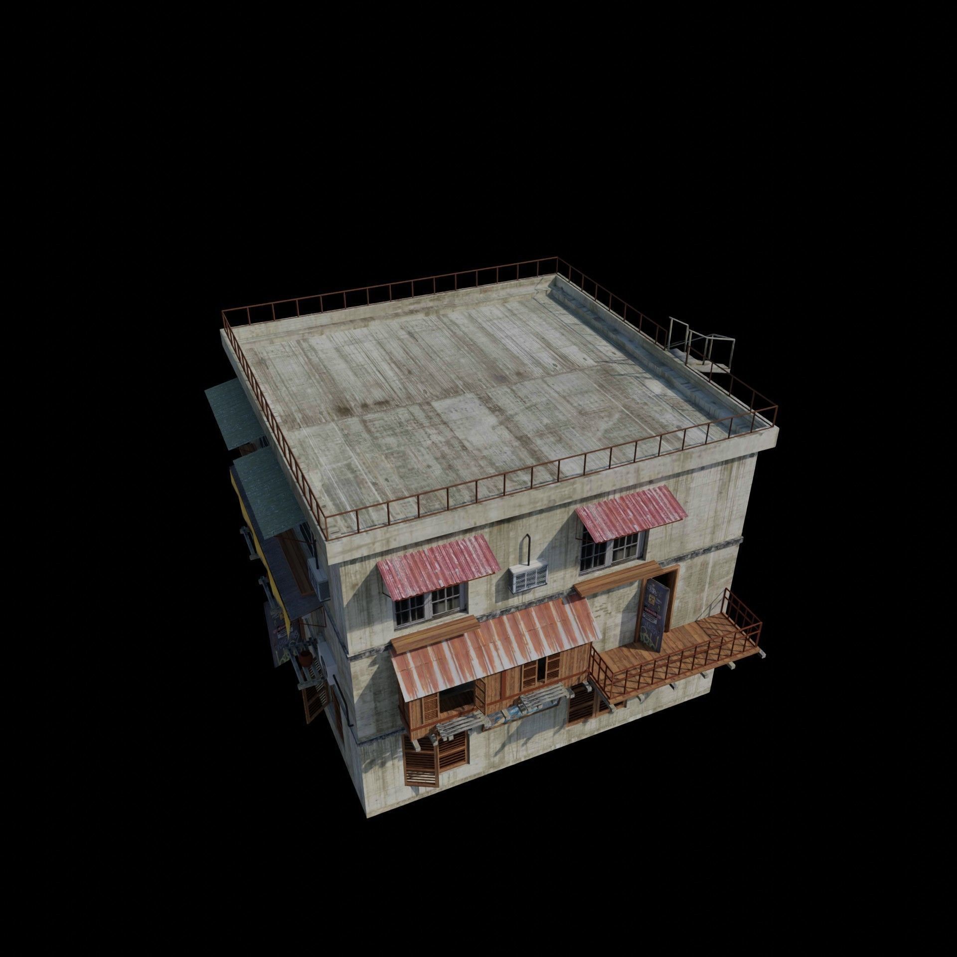 3D model Arab Building with Interior And Exterior VR / AR / low-poly ...