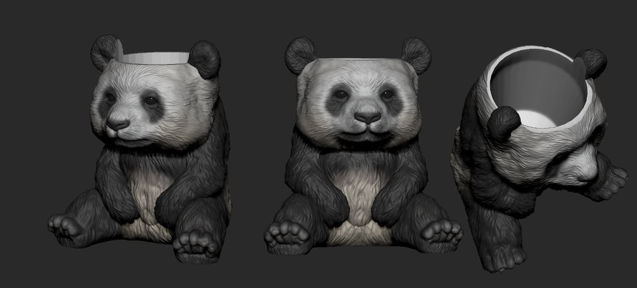 PANDA BEAR VASE 3D model 3D printable | CGTrader