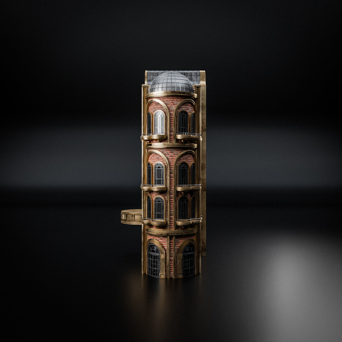 3D model ART DECO STEAMPUNK BUILDING 01 VR / AR / low-poly | CGTrader