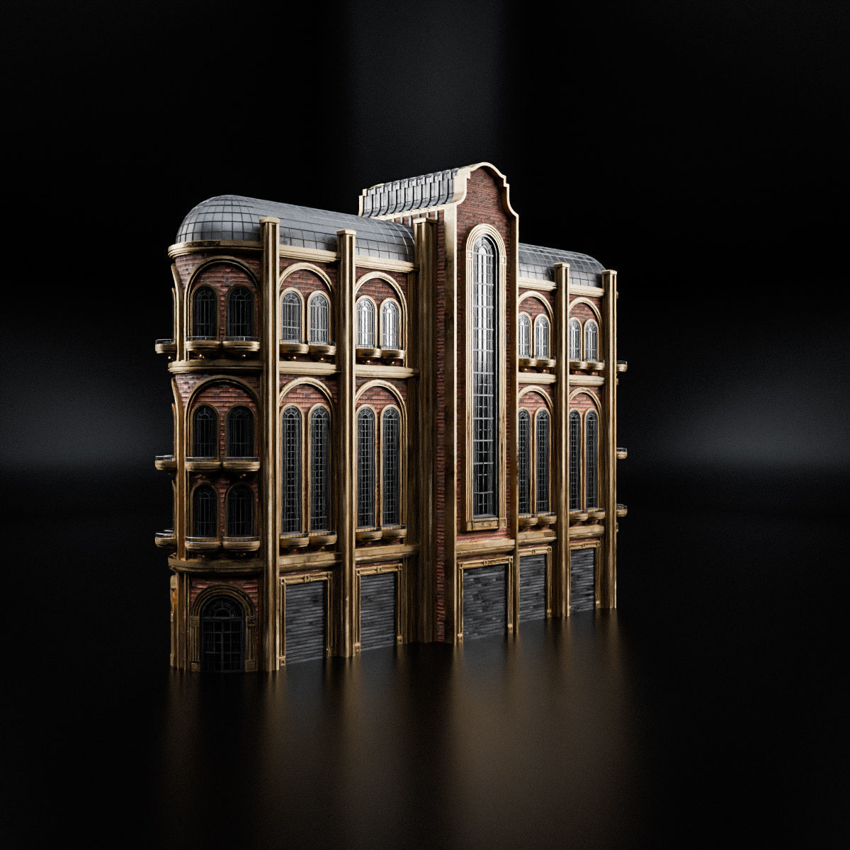 3D model ART DECO STEAMPUNK BUILDING 01 VR / AR / low-poly | CGTrader