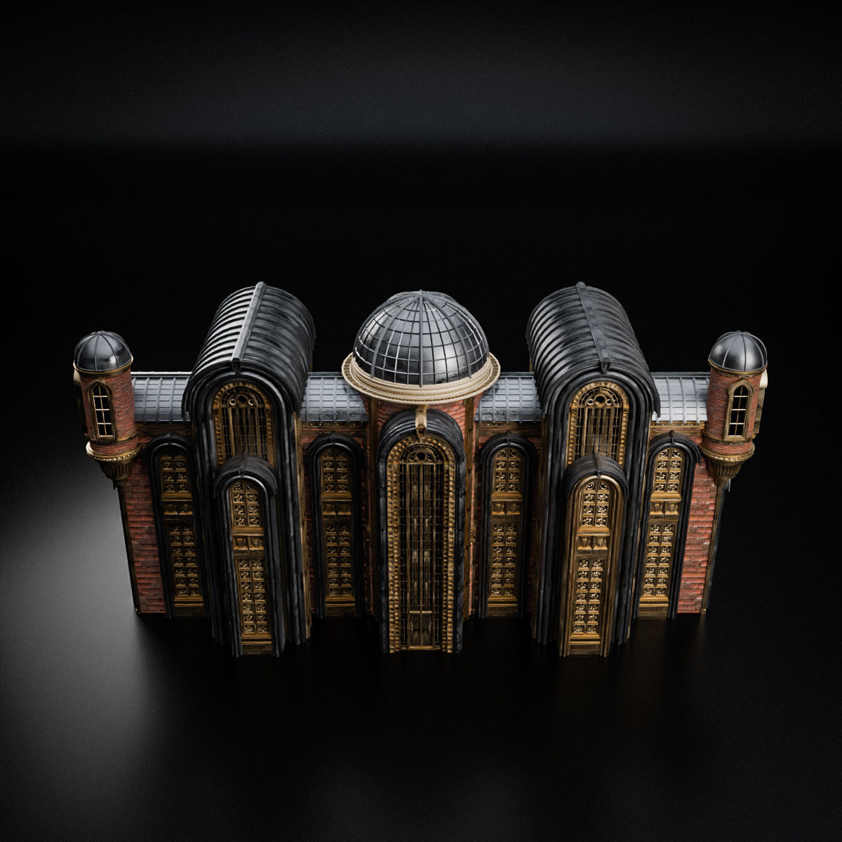 3D model ART DECO STEAMPUNK BUILDING 03 VR / AR / low-poly | CGTrader