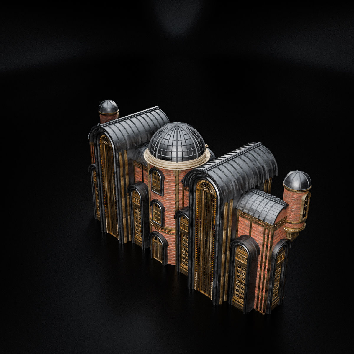 3D model ART DECO STEAMPUNK BUILDING 03 VR / AR / low-poly | CGTrader