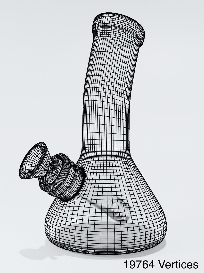 3D model PBR Clear-Glass Beaker Bong VR / AR / low-poly | CGTrader