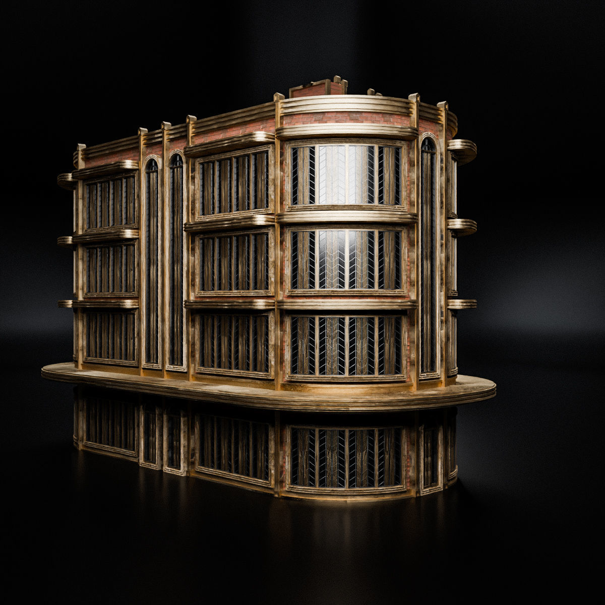 3D model ART DECO STEAMPUNK BUILDING 04 VR / AR / low-poly | CGTrader
