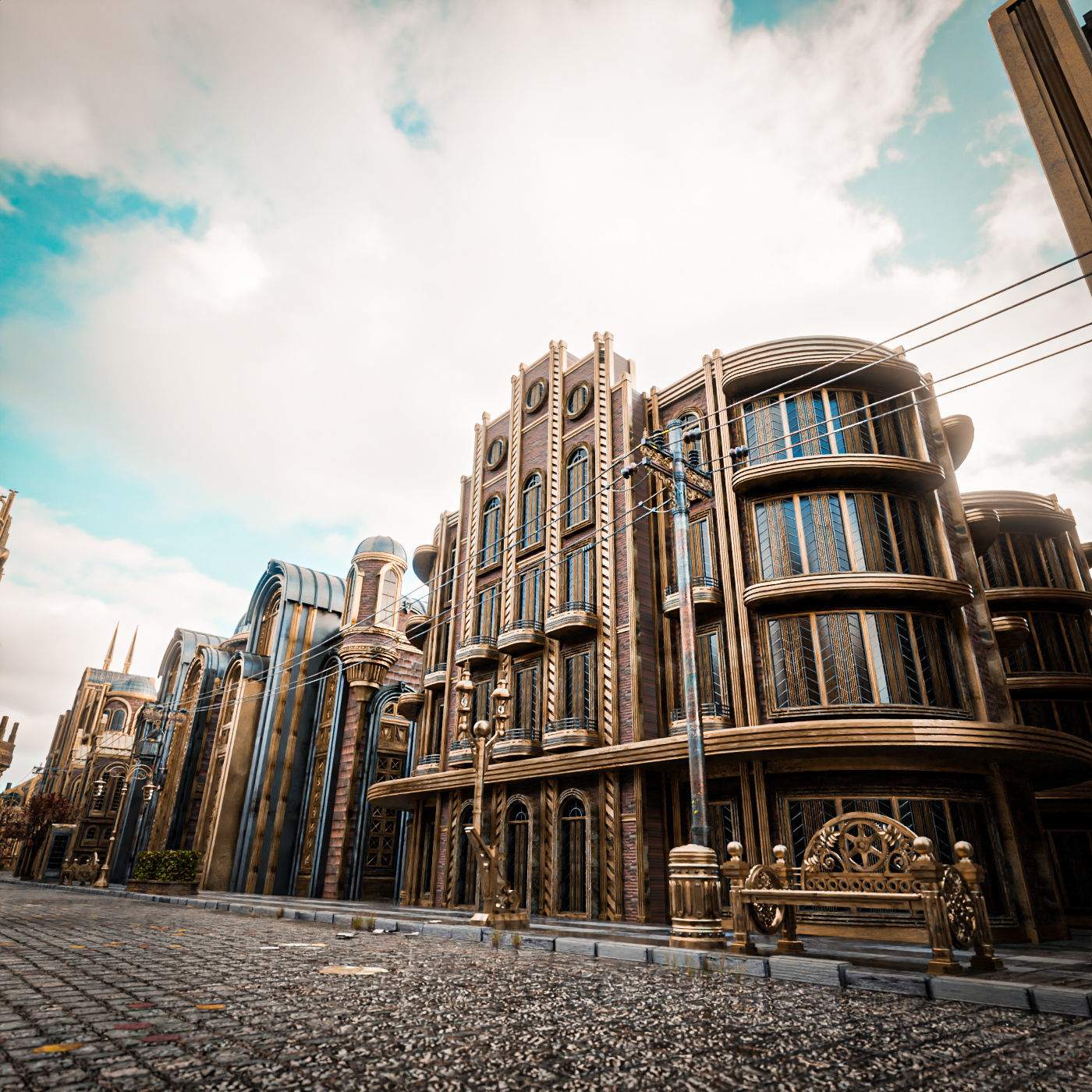 3D model ART DECO STEAMPUNK BUILDING 04 VR / AR / low-poly | CGTrader