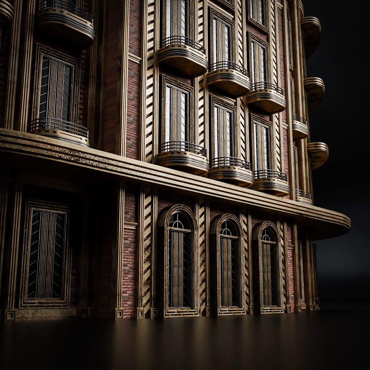 3D model ART DECO STEAMPUNK BUILDING 04 VR / AR / low-poly | CGTrader
