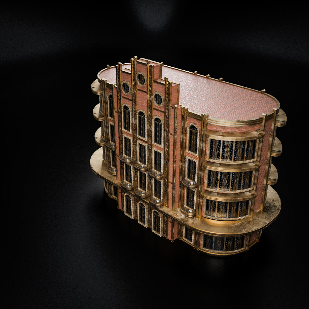 3D model ART DECO STEAMPUNK BUILDING 04 VR / AR / low-poly | CGTrader