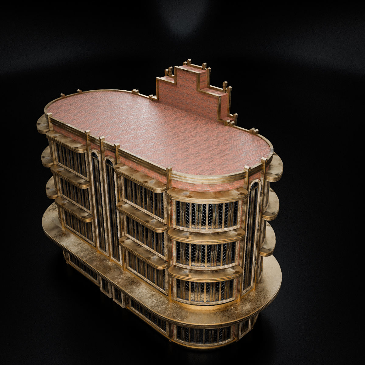 3D model ART DECO STEAMPUNK BUILDING 04 VR / AR / low-poly | CGTrader