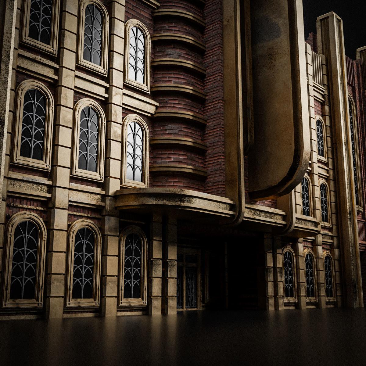 3D model ART DECO STEAMPUNK BUILDING 05 VR / AR / low-poly | CGTrader