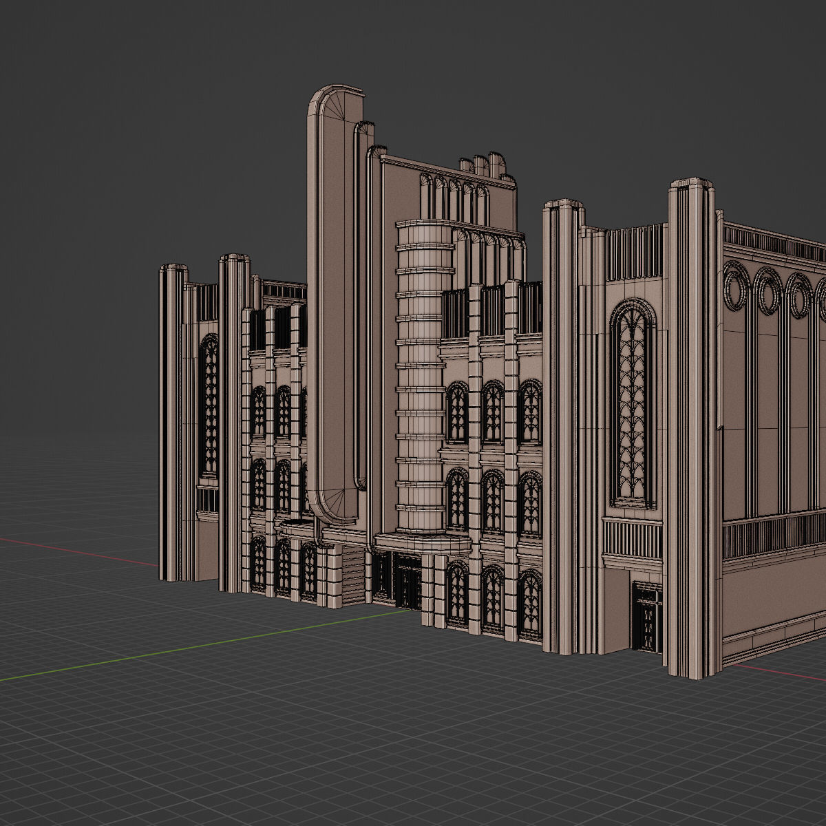 3D model ART DECO STEAMPUNK BUILDING 05 VR / AR / low-poly | CGTrader