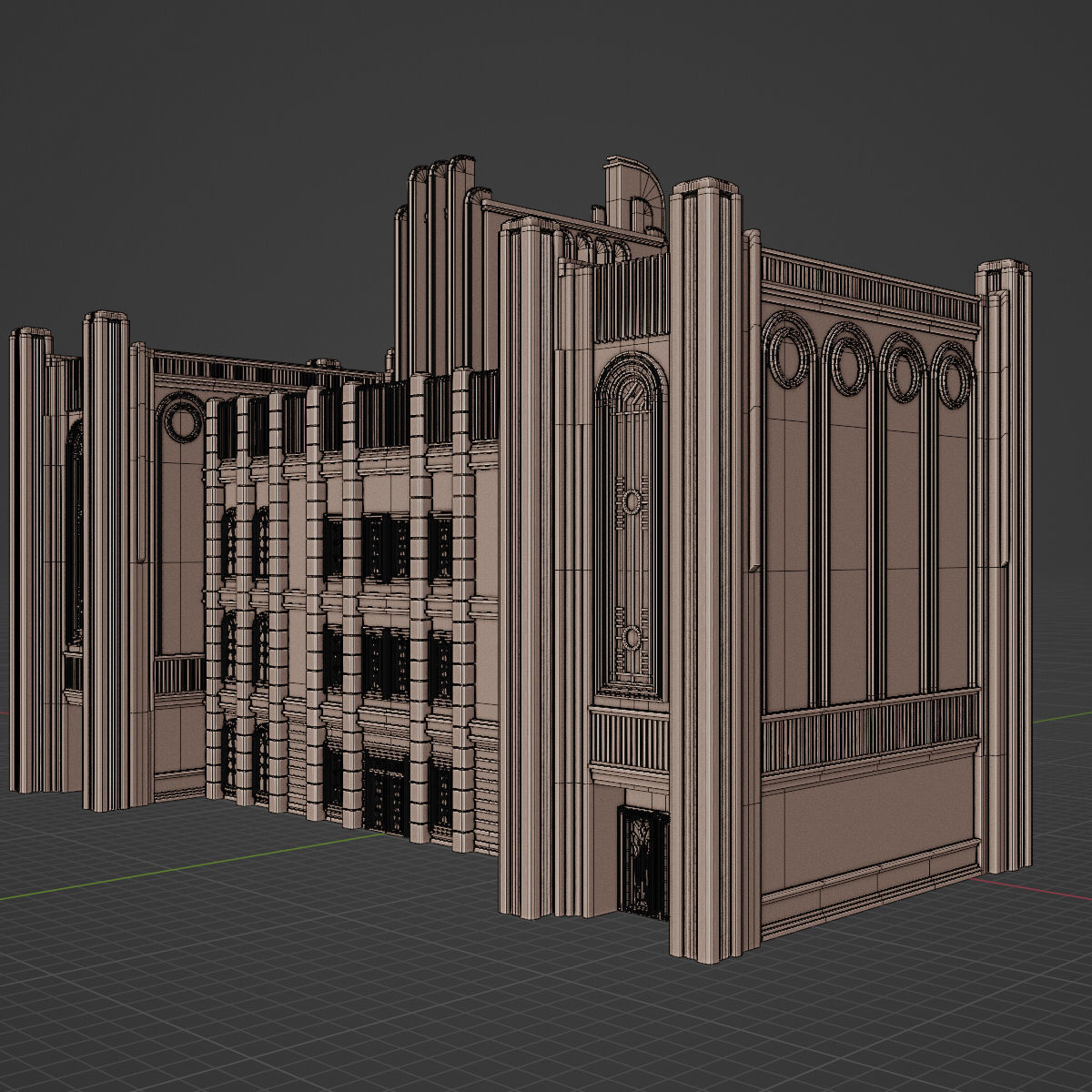 3D model ART DECO STEAMPUNK BUILDING 05 VR / AR / low-poly | CGTrader