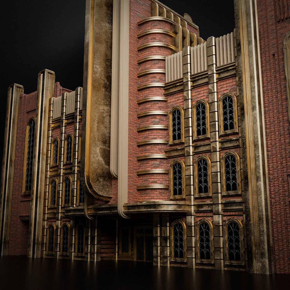 3D model ART DECO STEAMPUNK BUILDING 05 VR / AR / low-poly | CGTrader